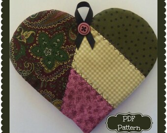 Crazy quilt hearts | Etsy