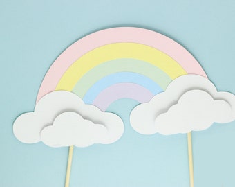 Rainbow cake topper | Etsy