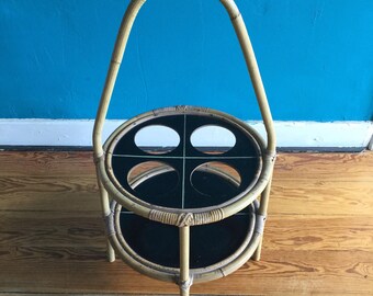 Rattan side table | Etsy