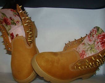 Spiked timberlands | Etsy