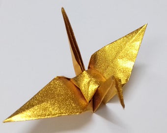 Gold origami crane | Etsy