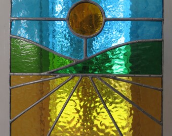 Stained glass panel | Etsy