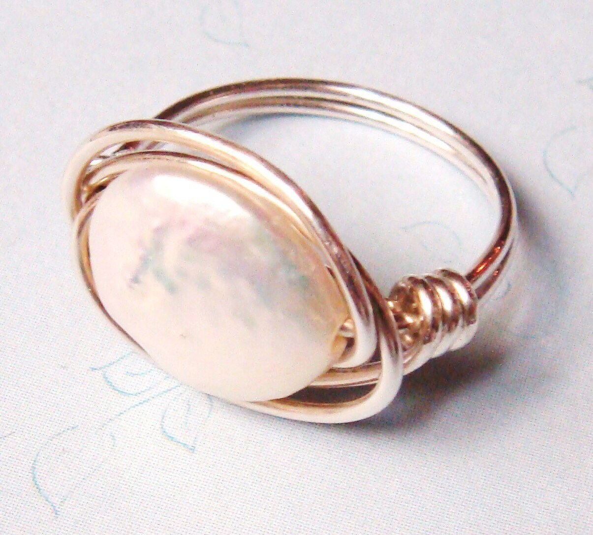 White Pearl Ring Freshwater Pearl Ring Pearl Ring