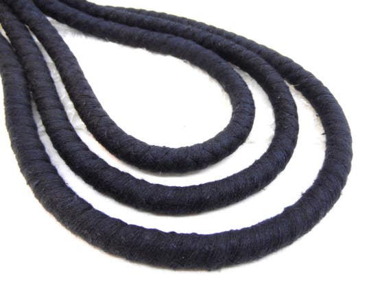 Black Wrapped Thread Cotton Cord Covered Cording Fibre Wrap