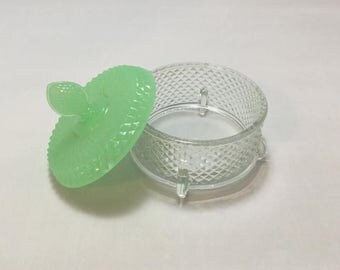 Glass powder jar | Etsy