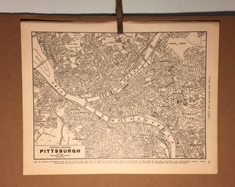 Pittsburgh map | Etsy