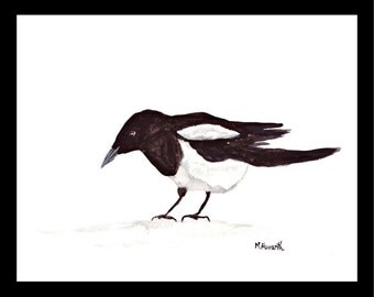 Magpie painting | Etsy