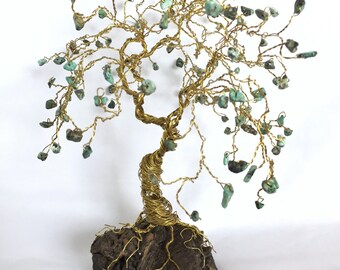 Wire Gem Tree Sculptures & Gemstone by SpiritGemDesigns on Etsy