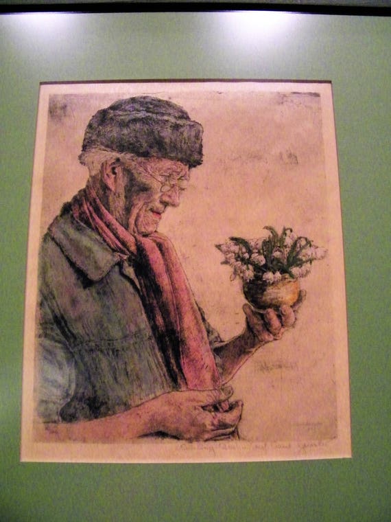 PAUL GEISSLER Colored Etching German1881-1965 1951 or