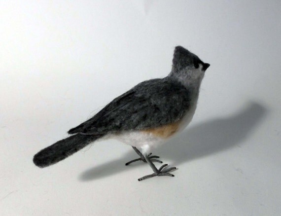 Tufted Titmouse needle felted bird