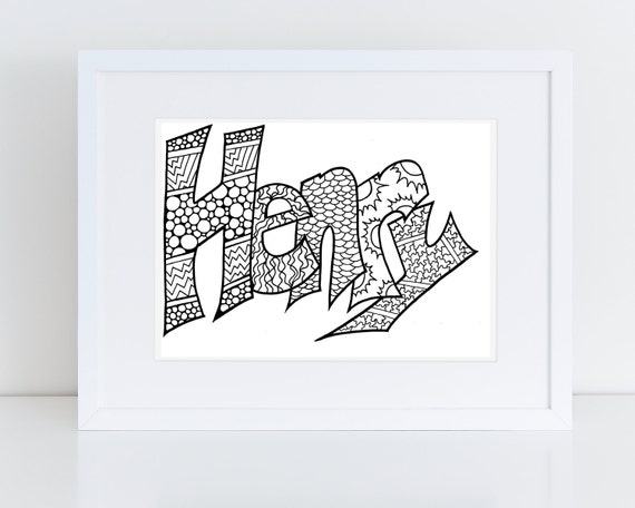 Color Your Name HENRY Printable coloring pages for kids
