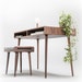 Modern Walnut Desk with Open Cubbies Mid Century by Habitables