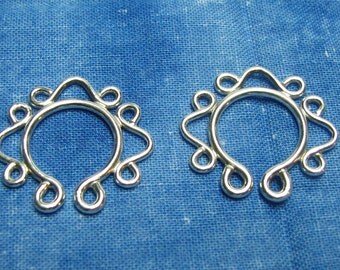 Pair of Basic Non-pierced Open Ring Nipple Rings with Loop