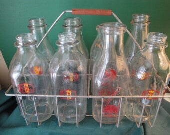 Milk bottle carrier | Etsy