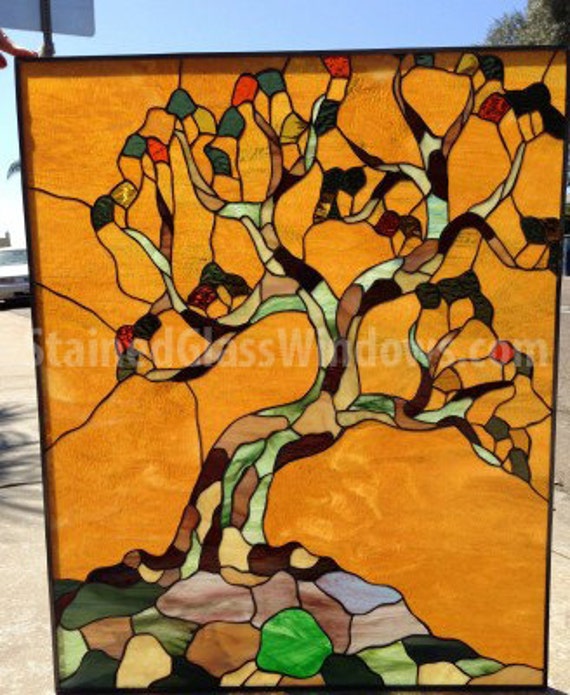 Tree of Life Stained Glass Window Panel we do custom work