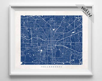 Tallahassee map | Etsy
