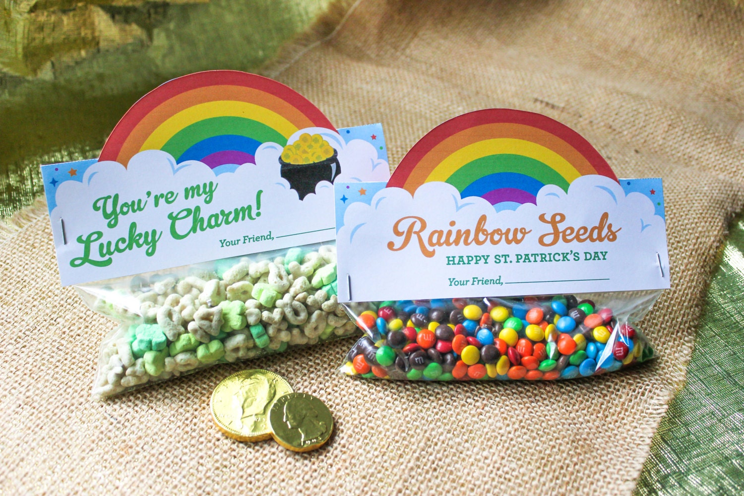 St. Patrick's Day Treat Bag Toppers Printables Rainbow