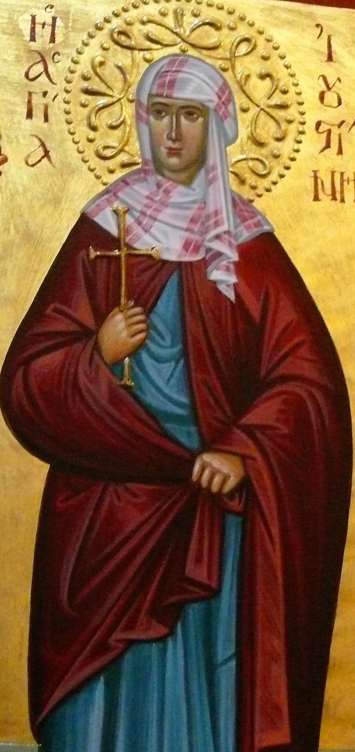 Holy Hieromartyr Cyprian & the Virgin Martyr Justina, Byzantine icon