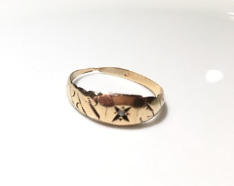 Diamond chip ring | Etsy