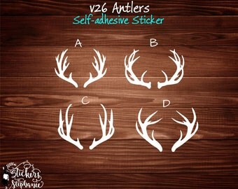 Deer rack decal | Etsy