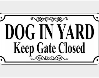 Dog in yard sign | Etsy