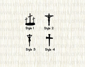 Cross nail decal | Etsy