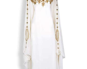 White kaftan dress | Etsy