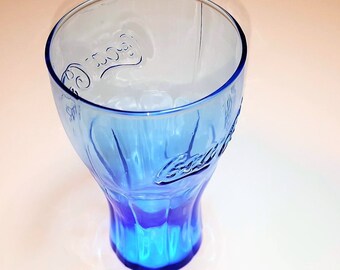 Blue coca cola glass | Etsy