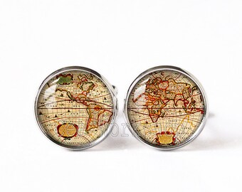 Globe cufflinks | Etsy