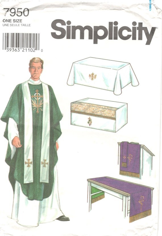 Simplicity 7950 Chasuble Long Stole Christian Vestments Altar
