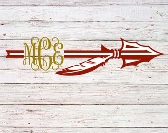 Monogram Chevron FSU Vinyl Decal
