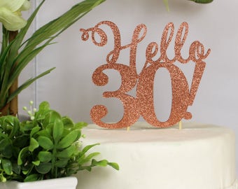 Hello 30 cake topper | Etsy