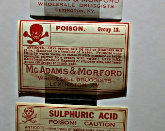 Miniature Dollhouse Prop Poison Labels digital collage sheet