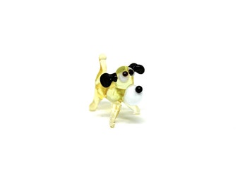 Little Glass Dog Small Mini Glass Animal Figurines Glass
