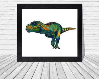 T rex painting | Etsy