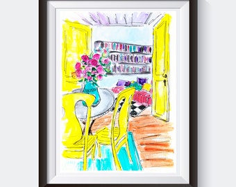 Library wall art | Etsy