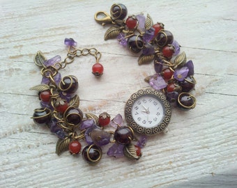 Watch bracelet beaded watches Women's watch by TimeOfLove on Etsy