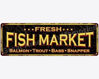 Fresh fish sign | Etsy