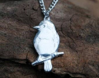 Red Robin Necklace Red Bird Necklace Robin Pendant Bird