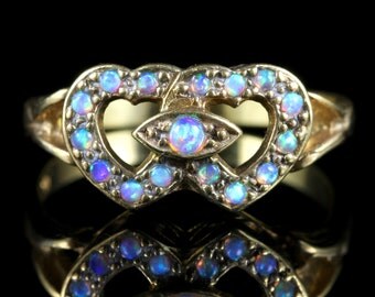 Opal heart ring | Etsy