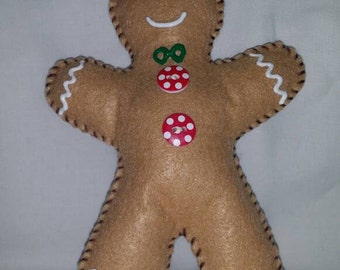 Items similar to Gingerbread Boy Plush Toy with Icing Hair on Etsy