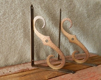 Brass shelf brackets | Etsy