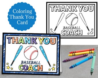 PRINTABLE Team Thank You Card for Baseball Coach Instant