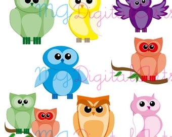 Owl digital clip art | Etsy