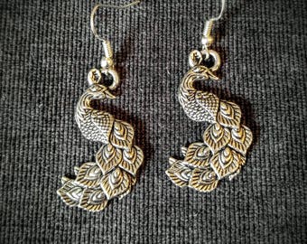 Peacock earrings | Etsy