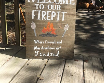 Fire pit sign | Etsy