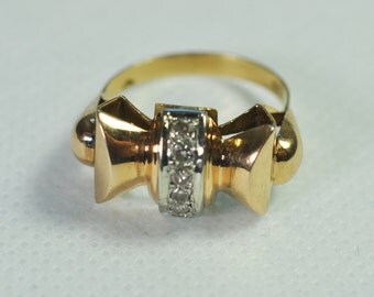 Gold bow ring | Etsy