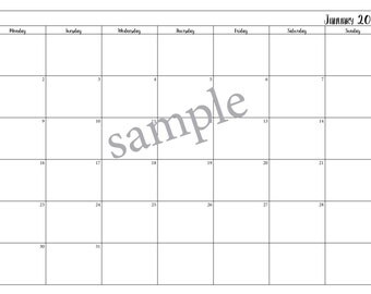 Simple calendar | Etsy