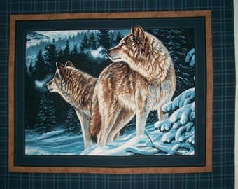 Wolf fabric panel | Etsy