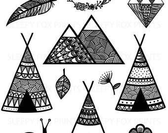 Teepee clipart | Etsy